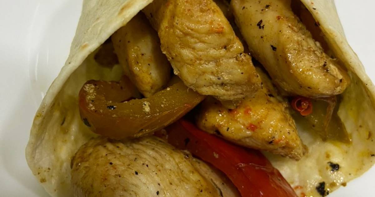 Burrito de pollo Receta de comida saludable- Cookpad