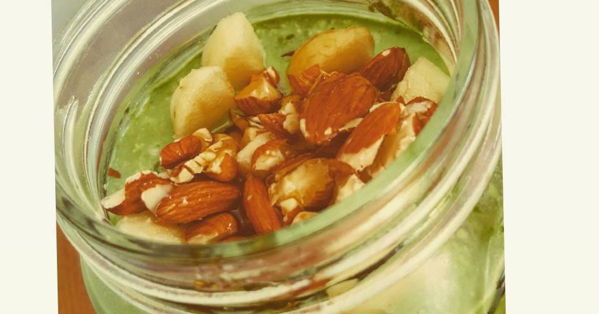 Nutty Green Tea Apple Overnight Oatmeal Recipe By Yanny Widjanarko