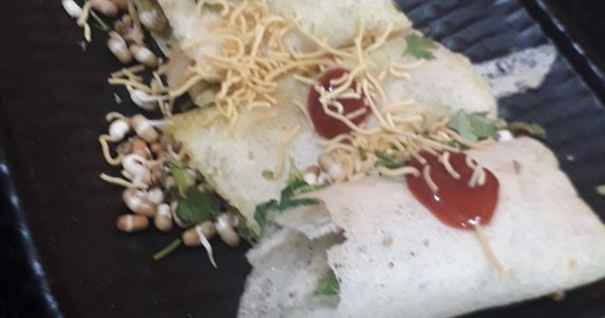 Sprouts Masala Dosa Wraps Recipe by Palak Manghwani - Cookpad