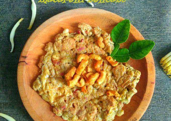 Resep Dadar Telur Bunga Pisang Macaroni Boncabe oleh Mutiarisa - Cookpad