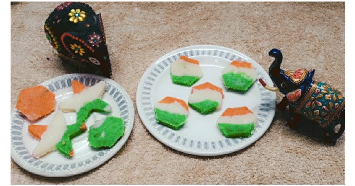 Tricolor Coconut Burfi Recipe by Pranjal Kotkar - Cookpad