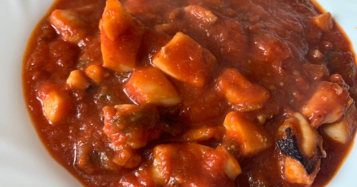 Jibia con tomate Receta de Araceli Berenguel- Cookpad