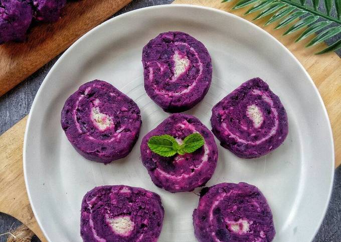 Resep Getuk Taro Gulung Keju (Snack MPASI) oleh Ayu (Mama Aura) - Cookpad