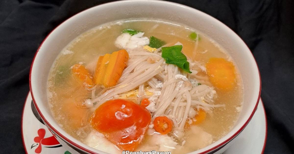 43 resep sop jamur enoki tomat telur enak dan mudah - Cookpad