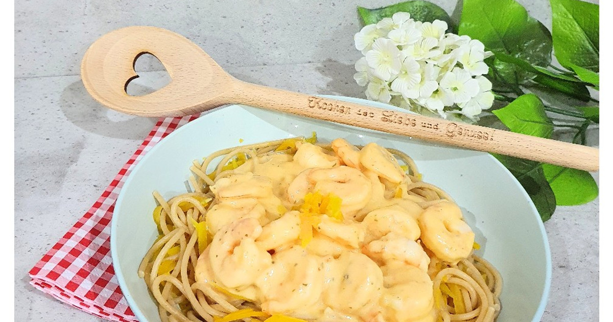 Spaghetti Mit Kürbisspaghetti Und Chili Garnelen Rezept von Nadine ...