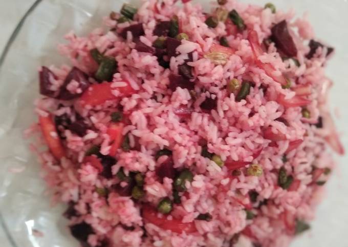 Pink Vegetable. Rice Recipe by Bina Anjaria - Cookpad