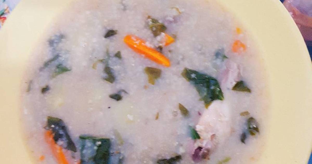 Sopa de morón con espinacas y pollo Receta de Mapober - Cookpad