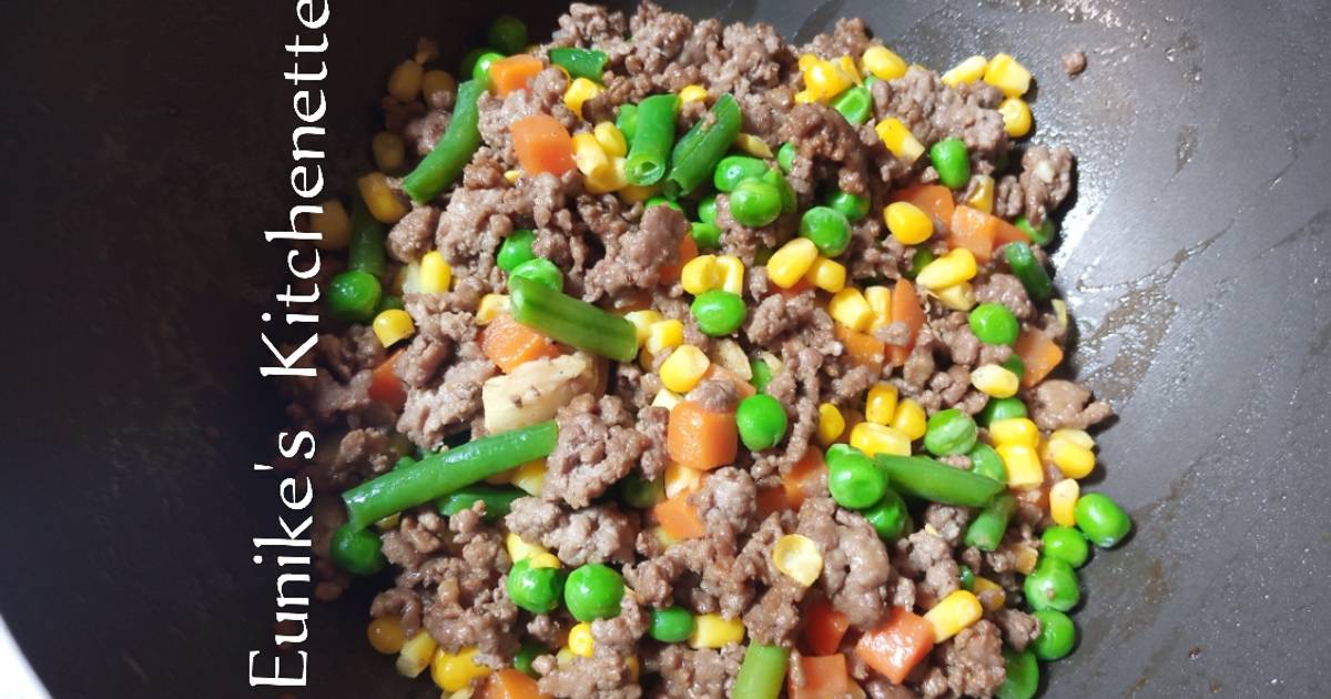 Resep Tumis Mix Vegetables campur daging cincang oleh Eunike - Cookpad