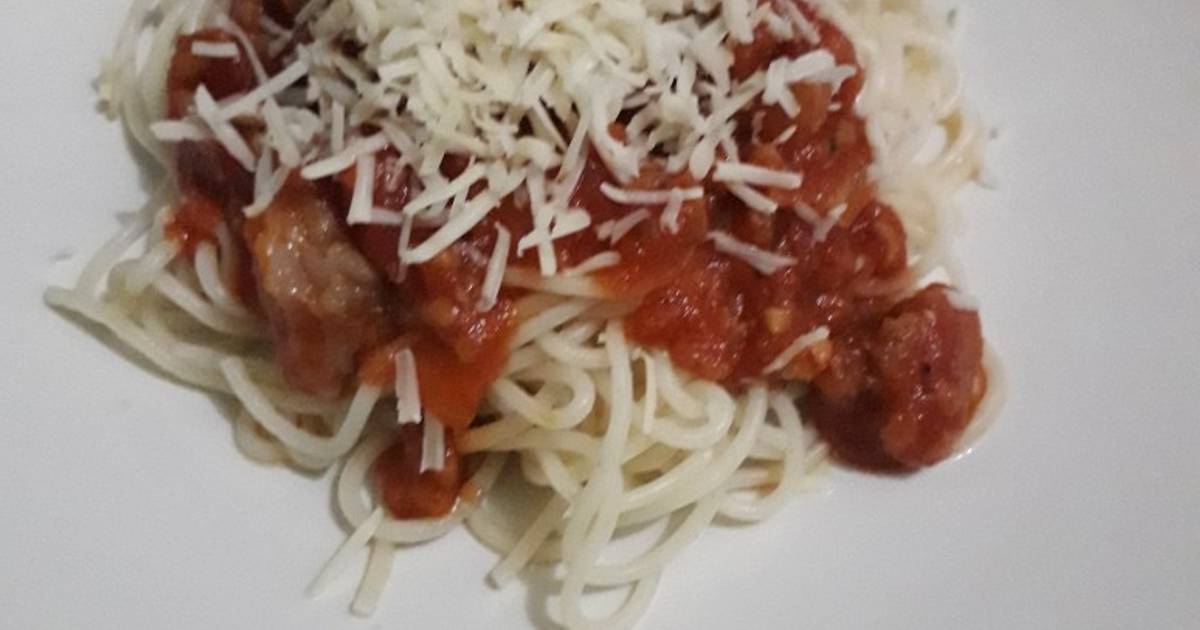 Resep Spageti saos homemade oleh firdaning - Cookpad