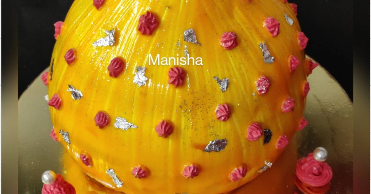 Red Velvet Modak Cake on Ganesh Chaturthi Recipe by Manisha Malvi ...
