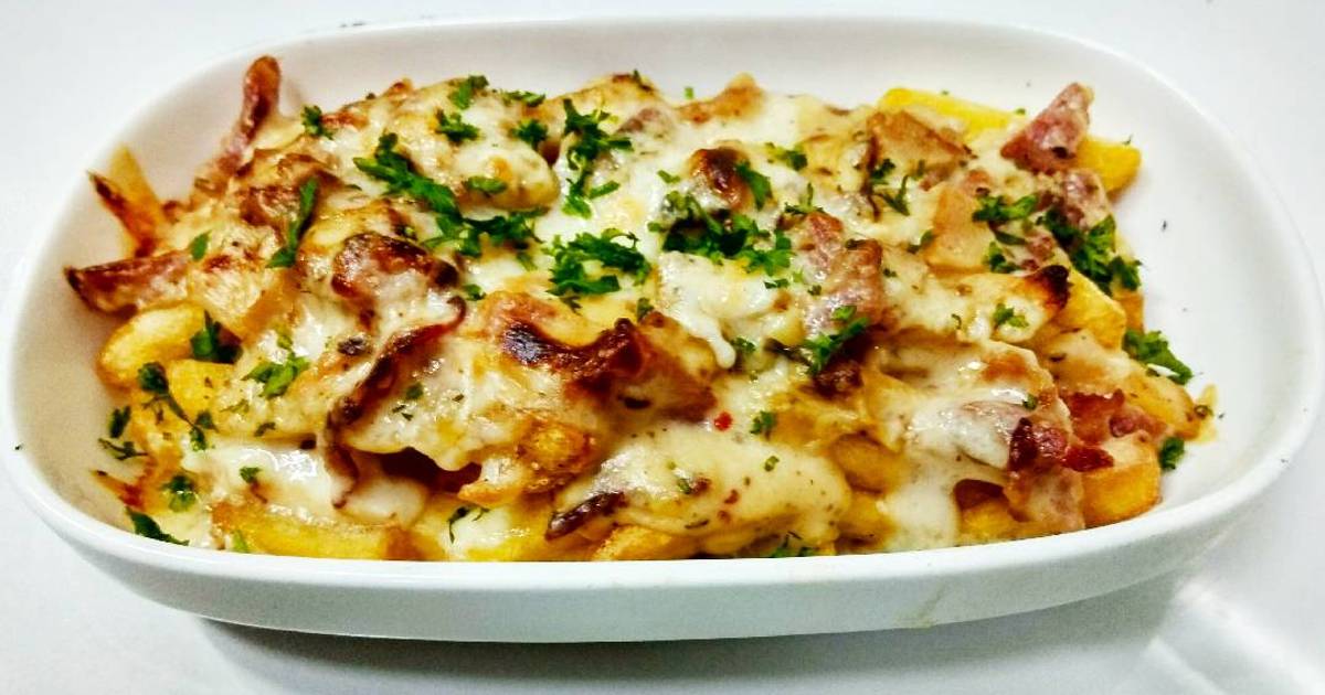 Bacon and cheese loaded potato fries Recipe by Chef Pankaj Sharma - Cookpad