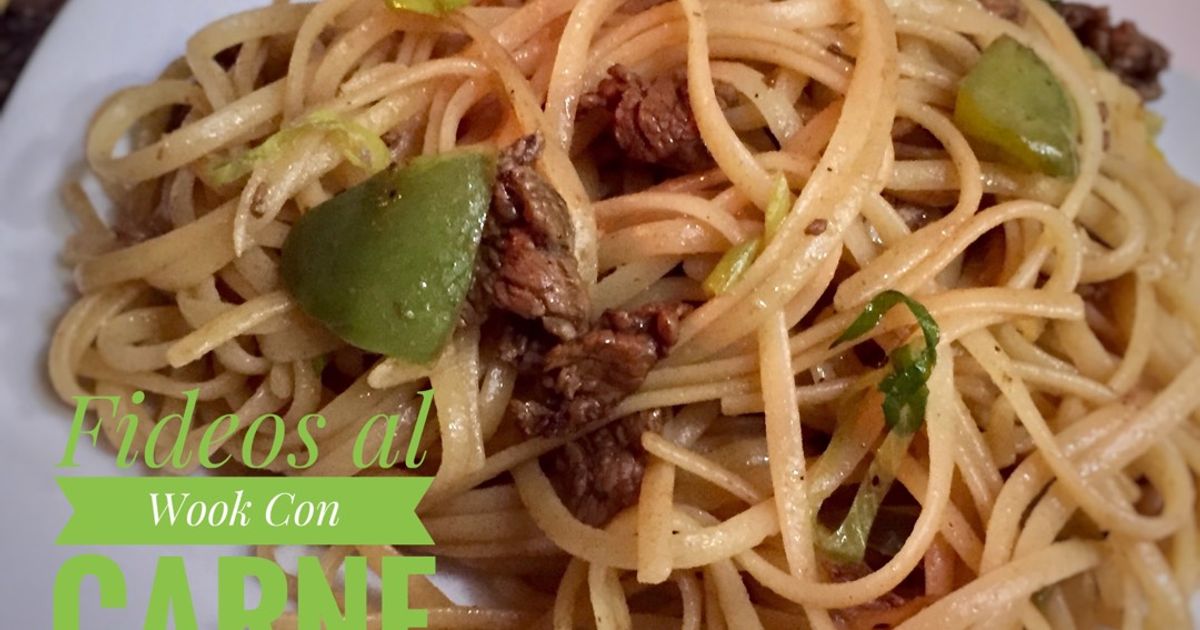 Fideos Al Wok Con Carne Receta de La Cocina de Giri- Cookpad