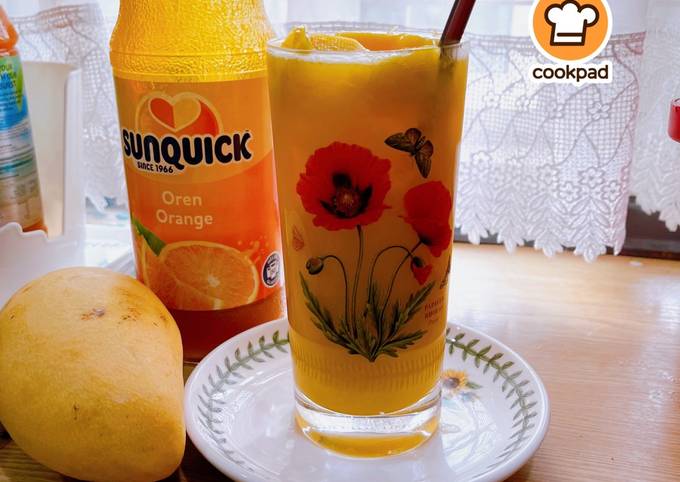 Resipi 👩‍🍳Jus Mangga Oren Sunquick oleh Mahadiah - Cookpad