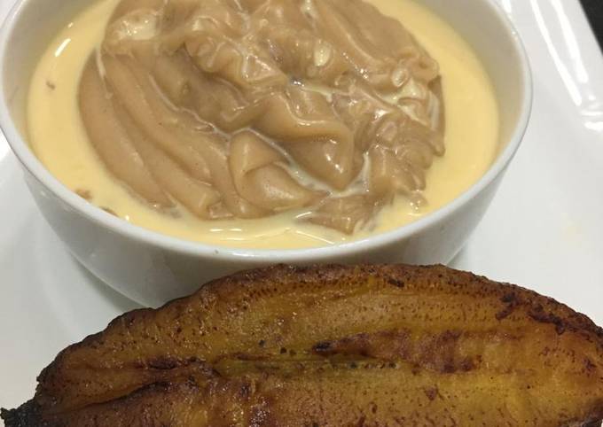Brown pap and fried plantain Recipe by Udoka Anyanwu - Cookpad
