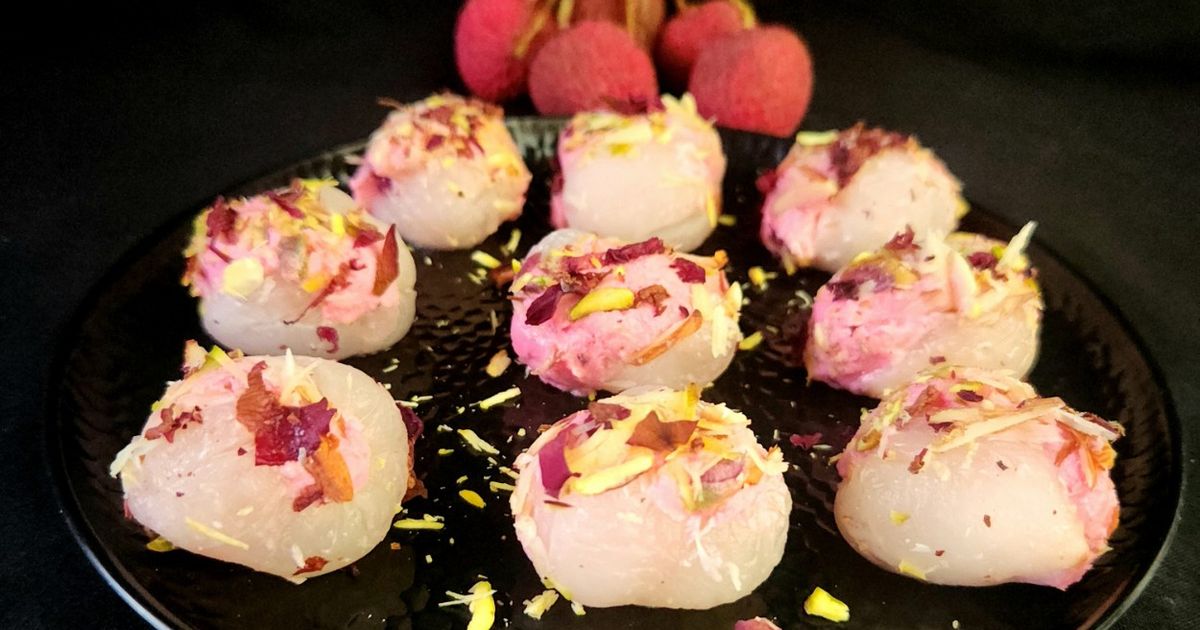 Lychee Rose Sandesh 15 Minutes Quick & Easy Fireless Sweet Indian ...