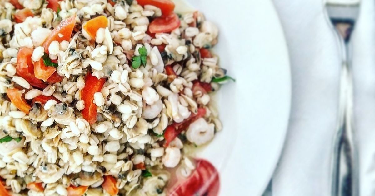 Orzotto With Shrimp, Clams, And Cherry Tomatoes Recipe by Ale In Cucina ...