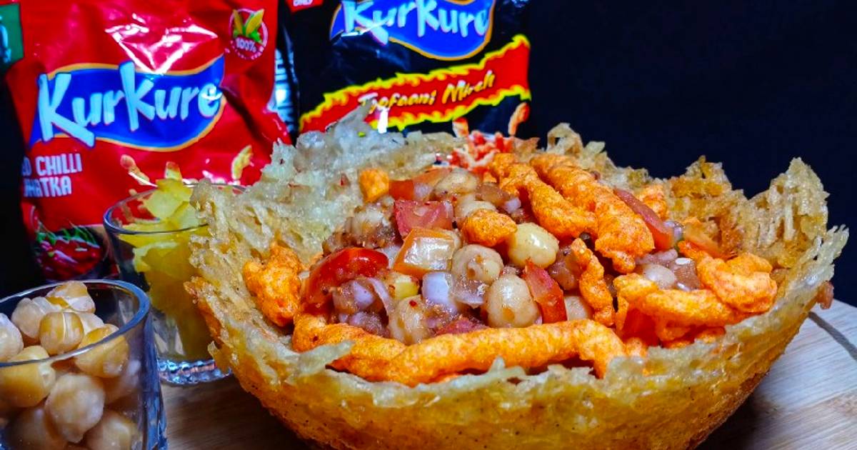 Kurkure Tezdhaar Chaat In Potato Nest Recipe by Misbah Rasheed Qureshì ...