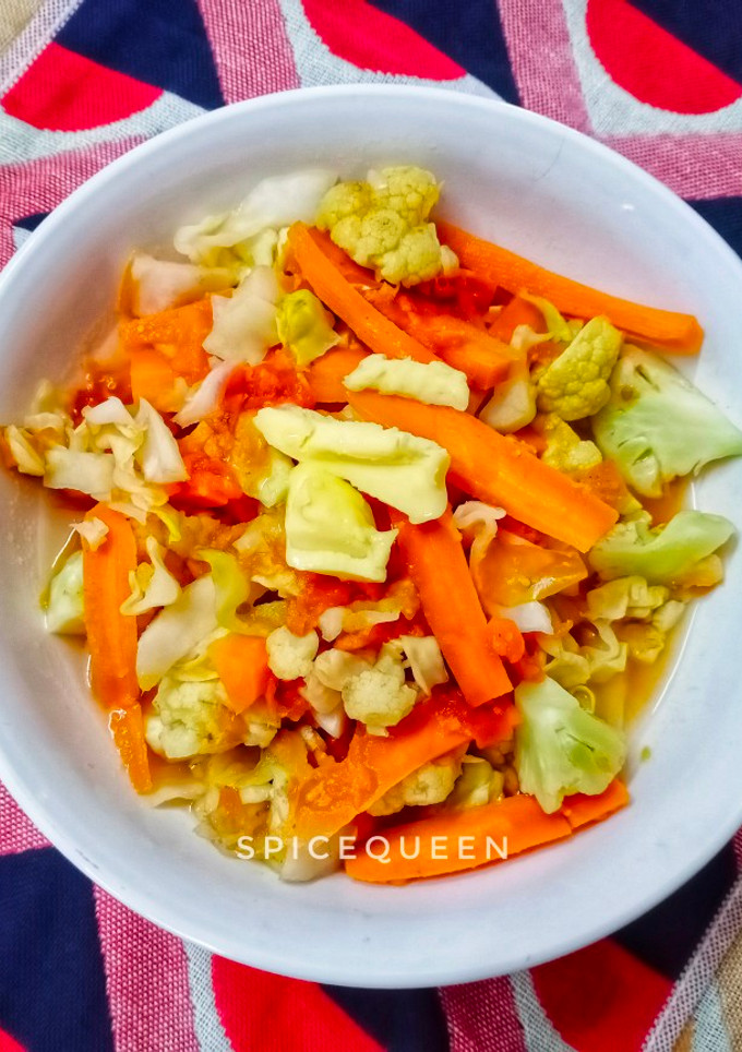 Chhum Han (Steamed Mix Vegetables) Recipe by spicequeen - Cookpad