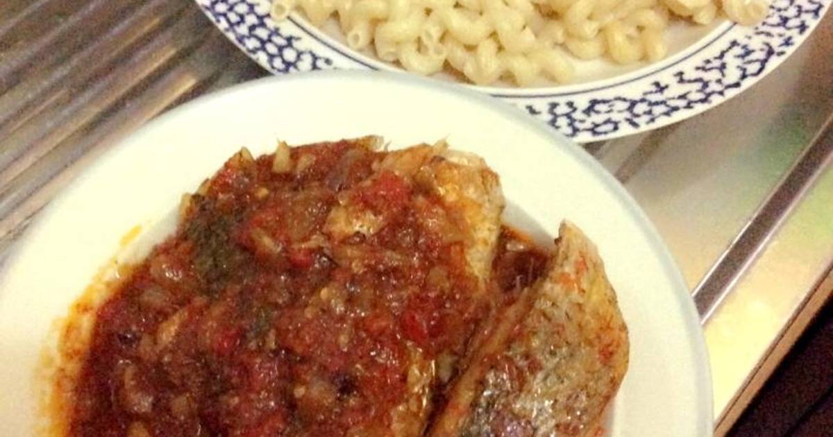 Pasta (marcaroni) with croaker fish stew Recipe by Abjm belle affairs ...