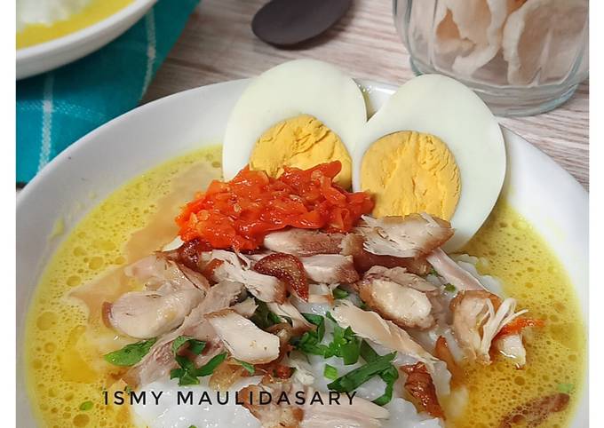 Resep Bubur Ayam (Nasi sisa, versi kuah kuning) oleh Ismy Maulidasary ...