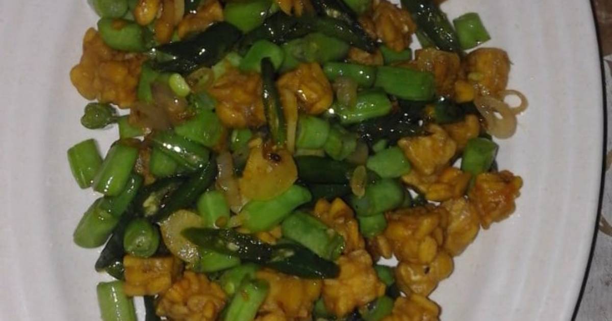 Resep Oseng cabe ijo tempe buncis oleh Mawar MWR_kitchen - Cookpad