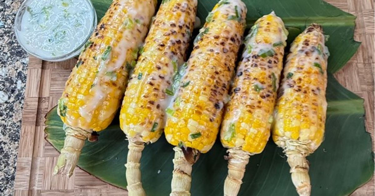 Cambodian Grilled Corn With Coconut Cream Sauce Recipe By Sovanna’s ...