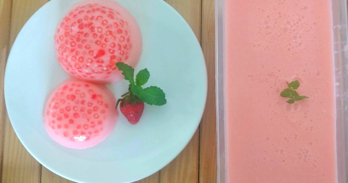 24 resep puding strawberry mutiara enak dan mudah - Cookpad