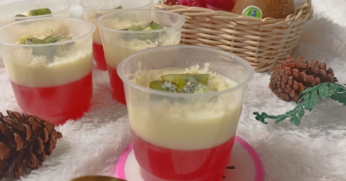 Resep Puding Kulit Buah Naga Vla Instan Plus Keju Dan Buah Kiwi Beserta ...