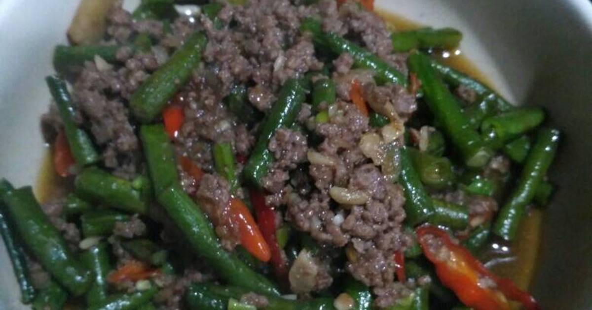Resep Oseng kacang panjang daging giling oleh riyani chuby - Cookpad