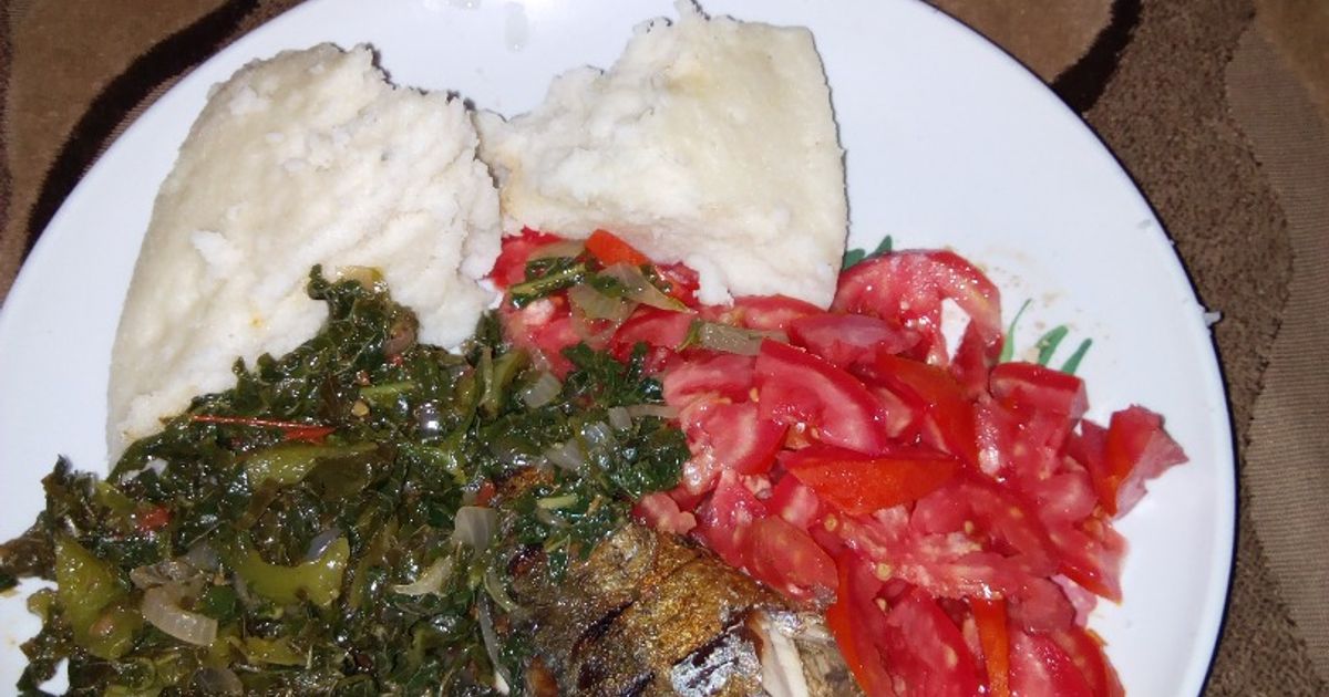 Ugali, Spinach And Smoked Fish Recipe by watiri macharia - Cookpad