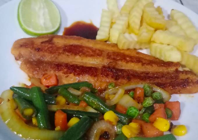 Resep Grilled dori with fries oleh Marcia Florentine - Cookpad