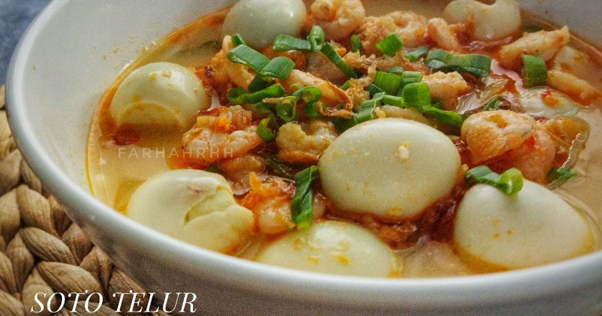 Resep Soto Telur Puyuh Udang Debm oleh Farhah - Cookpad