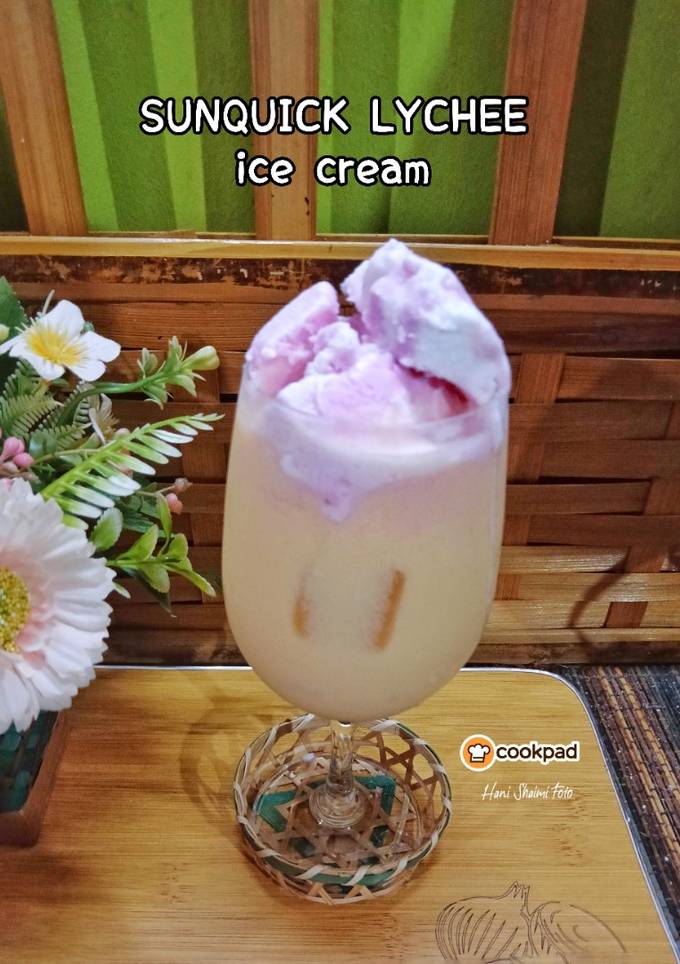 Resipi 8:3:25 - Sunquick Lychee Ice Cream 🍨🍦 oleh Hani Shaimi - Cookpad