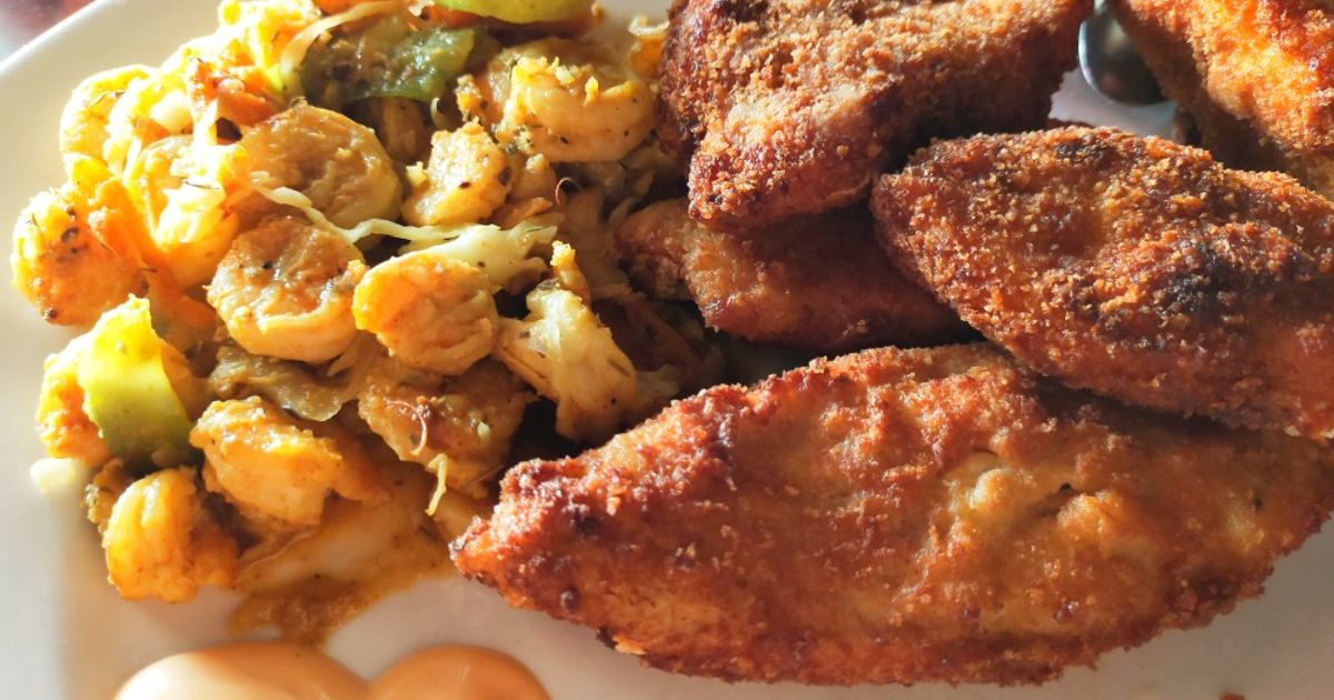 Crispy Fried Fish With Stir Fry Prawns And Dip Recipe by Sheeza Wajid ...