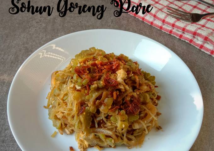 Resep Stir Fried Bitter Gourd with Glass Noodles/Sohun Goreng Pare oleh ...