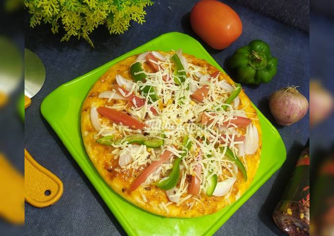 Veg pizza / ONION tomato CAPSICUM PIZZA Recipe by Sakshi Nillawar - Cookpad