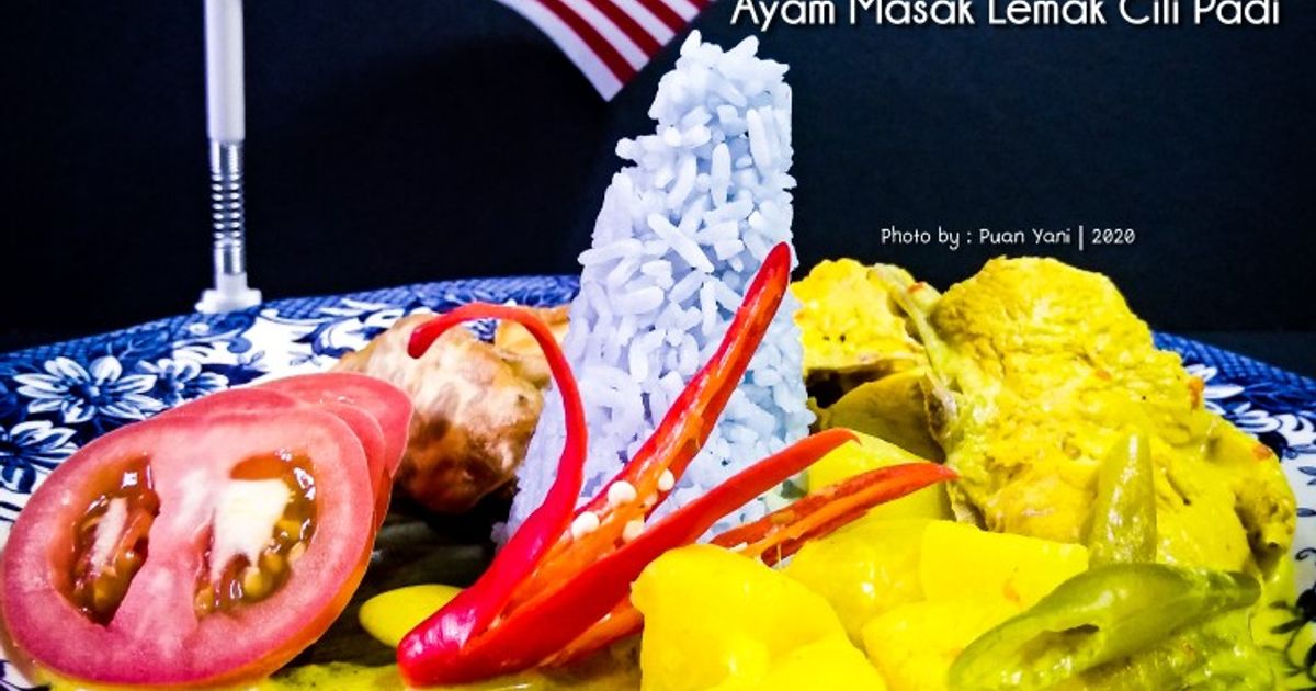 Resipi Nasi Biru Merdeka & Ayam Masak Lemak Cili Padi oleh Nur Azliani ...