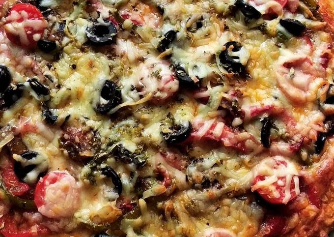 Pizza integral con verdura Receta de Salima - Cookpad