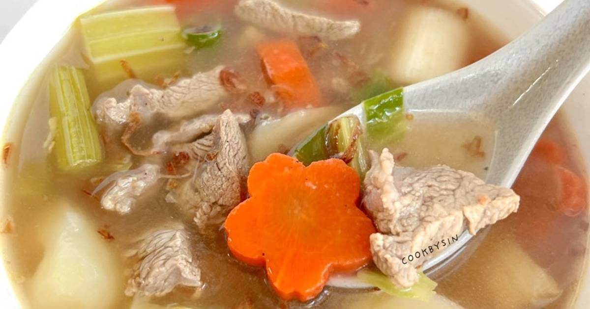Resep Sop Sapi Sayur Simple Ala Rumahan oleh Sinthia Tan - Cookpad