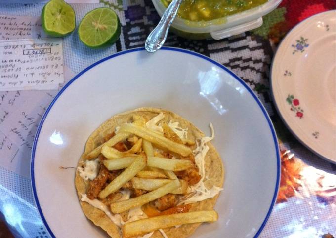 Tacos de milanesa con papa Receta de IsaacMadrigal- Cookpad