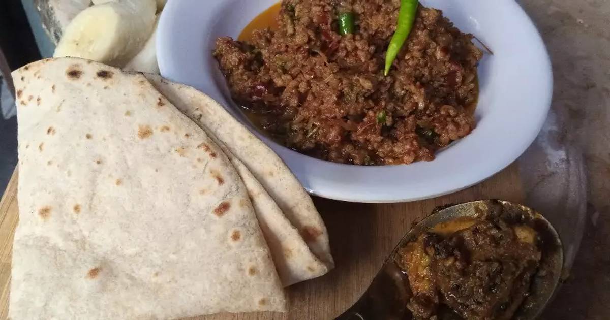 Butter Qeema aur Butter Roti Recipe by Shaheen,s cooking - Cookpad