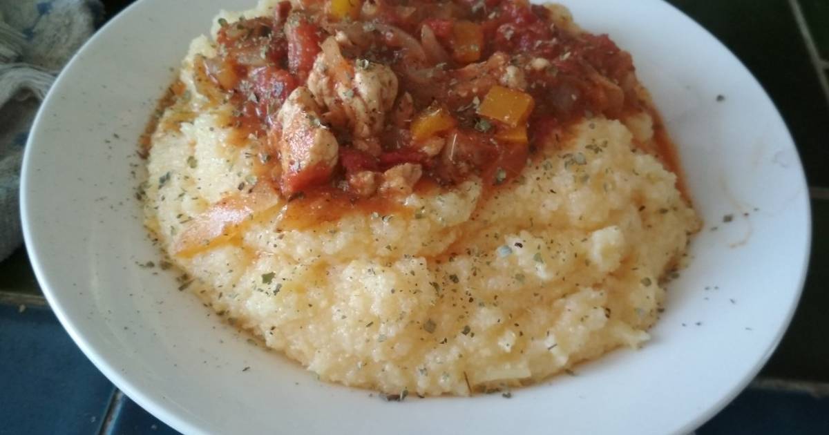 Polenta con tuco de pollo Receta de Namaste- Cookpad