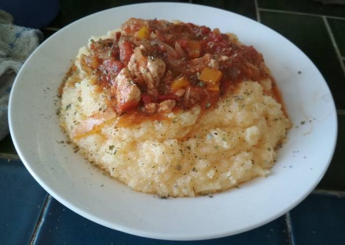 Polenta con tuco de pollo Receta de Namaste- Cookpad