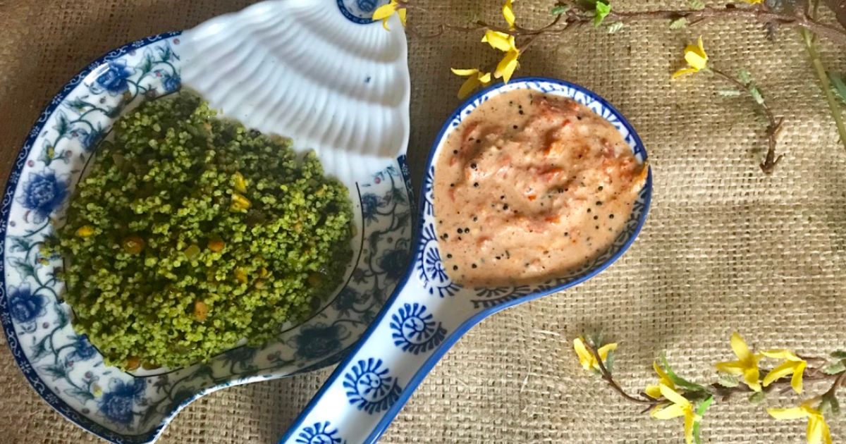 Millet Mint Pulav With Heat Roasted Red Bell Pepper Raita Recipe by indra narayan - Cookpad