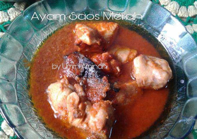 Resep Ayam Saos Merah oleh UMMI اَمِيْنَةْ_ عَلْوِيْ 🌺 - Cookpad