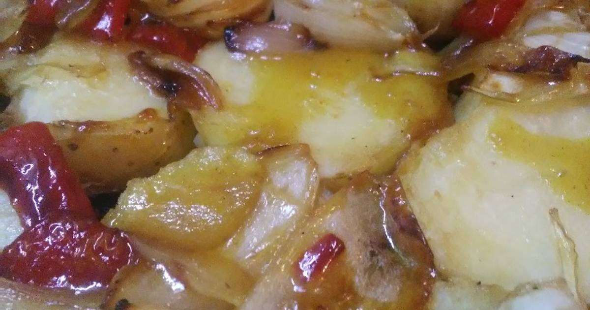Papas al horno con cebolla y morrón - 237 recetas caseras- Cookpad