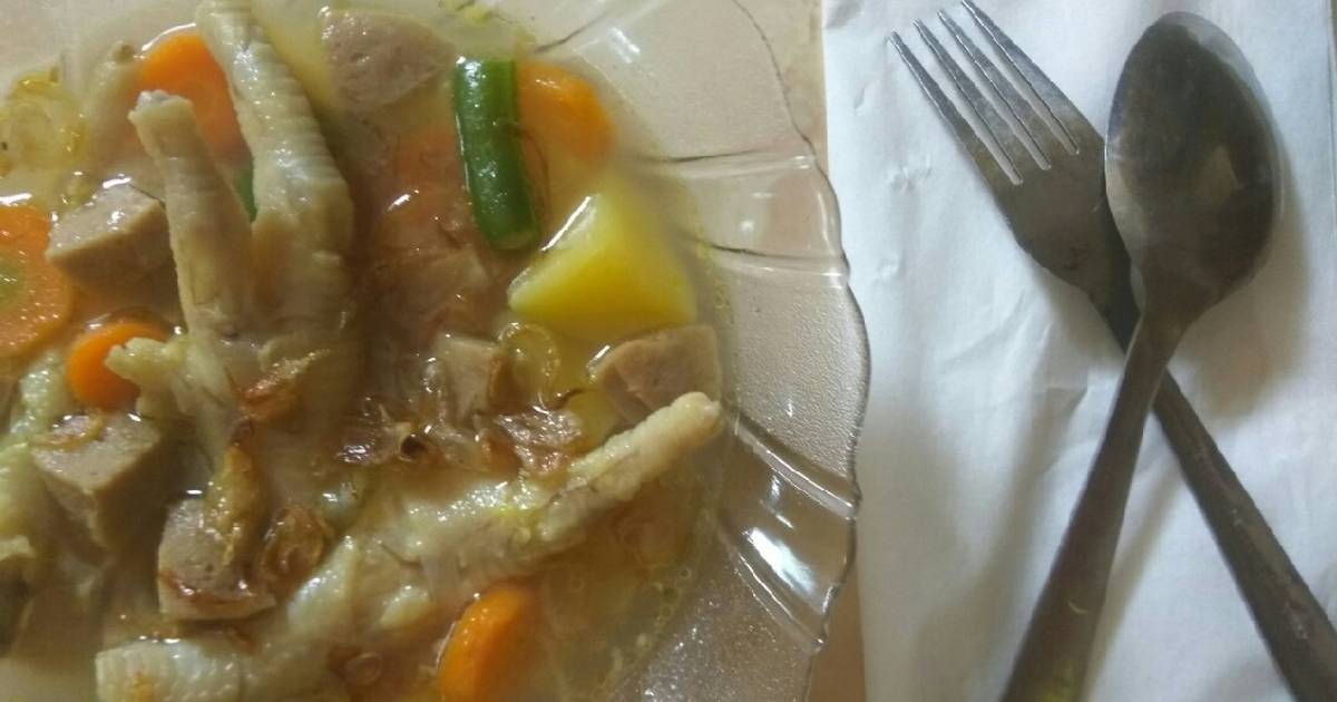 Resep Sop ceker ayam sosis oleh Icha Deviani - Cookpad