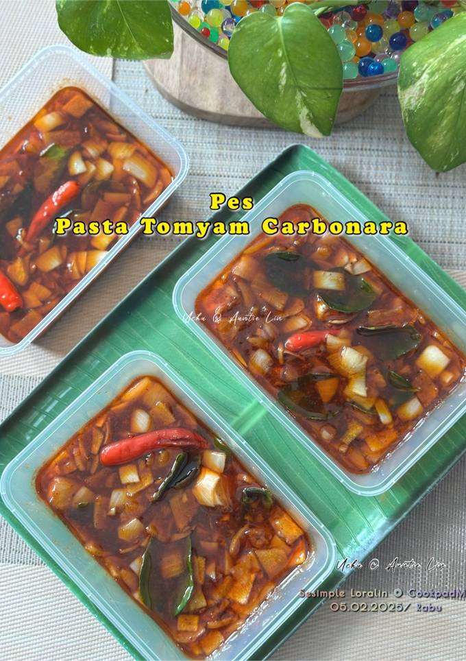 Resipi Pes Pasta Butter Tomyam Carbonara oleh Sesimple Loralin - Cookpad
