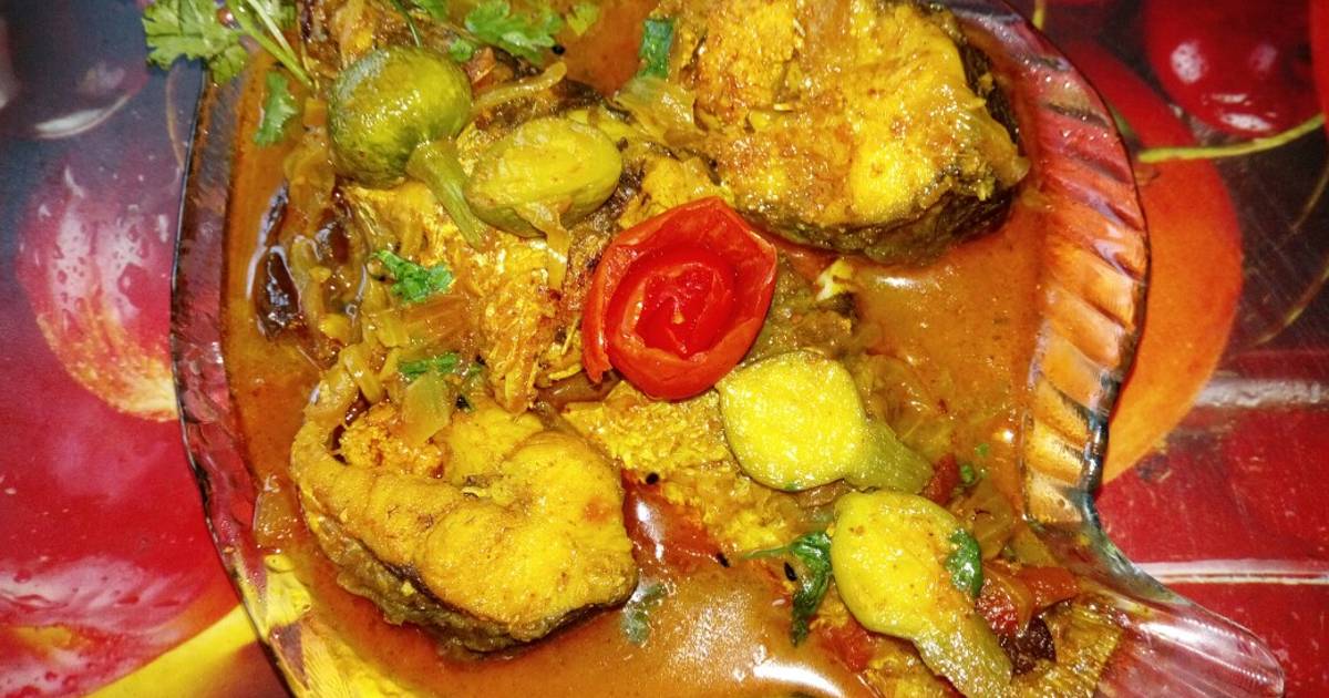 Bata Fish (Reba Carp) with baby pumpkin in a light gravy Recipe by ...