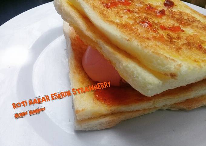 Resep Roti Bakar Eskrim Strawberry Pr Rotiditawar Oleh Nano~nanoo